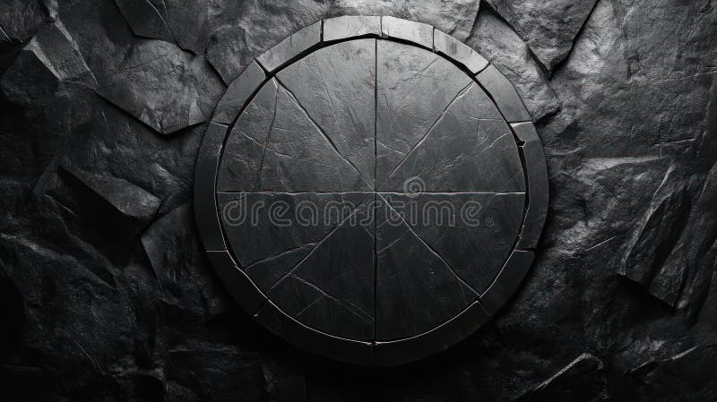 Dark Stone Circle on Rugged Rock Backdrop Stock Illustration ...