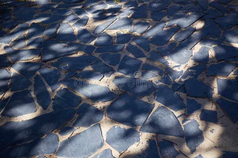 Dark Stone Walkway in the Park Background Stock Image - Image of frost ...