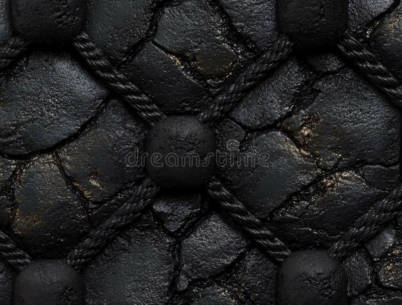 Dark Stone Wall Texture with Black Rope Netting High Quality Image ...