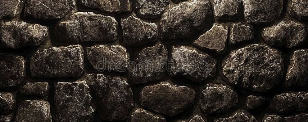 Dark Stone Wall Texture Irregular Cobblestone Pattern, Seamless ...