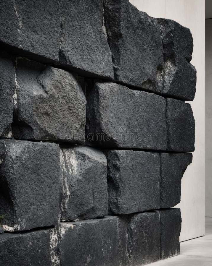 Dark Stone Wall Texture - Rugged and Uneven. Stock Image - Image of ...