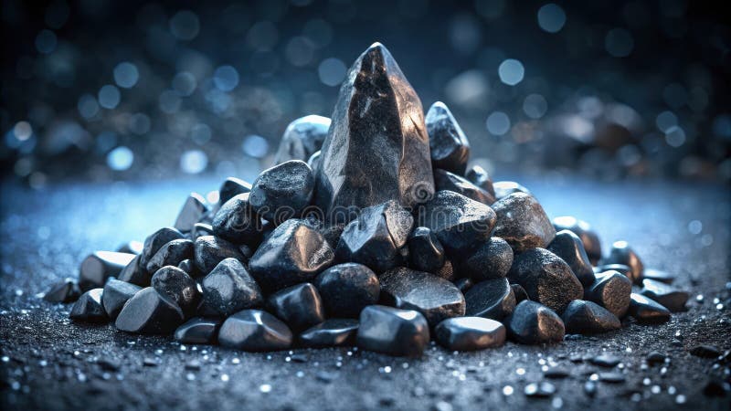 Dark Stones Forming a Peak, a Dramatic Still Life of Textured Rocks ...