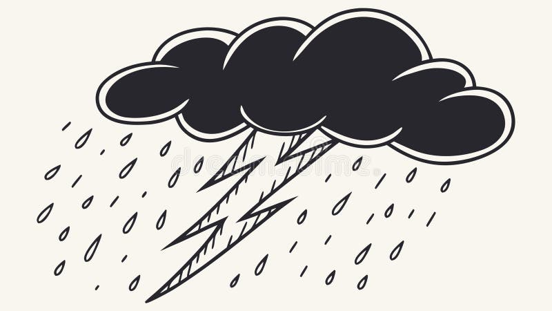 Lightning Bolt Heavy Rain Storm Stock Illustrations – 1,153 Lightning ...