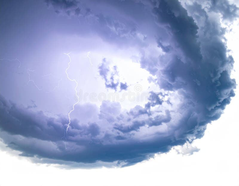 Dark Storm Clouds with Dramatic Lightning Flash Stock Illustration ...