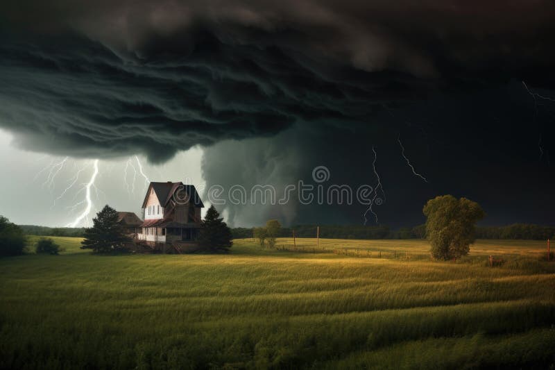 Dark Storm Clouds Forming the Base of a Tornado Stock Illustration ...