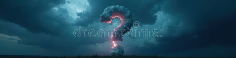 Dark Storm Clouds Forming a Question Mark Shape , High Contrast, Dark ...