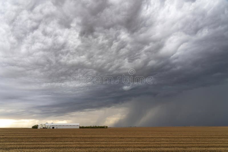 Dark Storm Clouds Gathering Over Farm in Saskatchewan Canada Stock Photo - Image of cumulonimbus ...