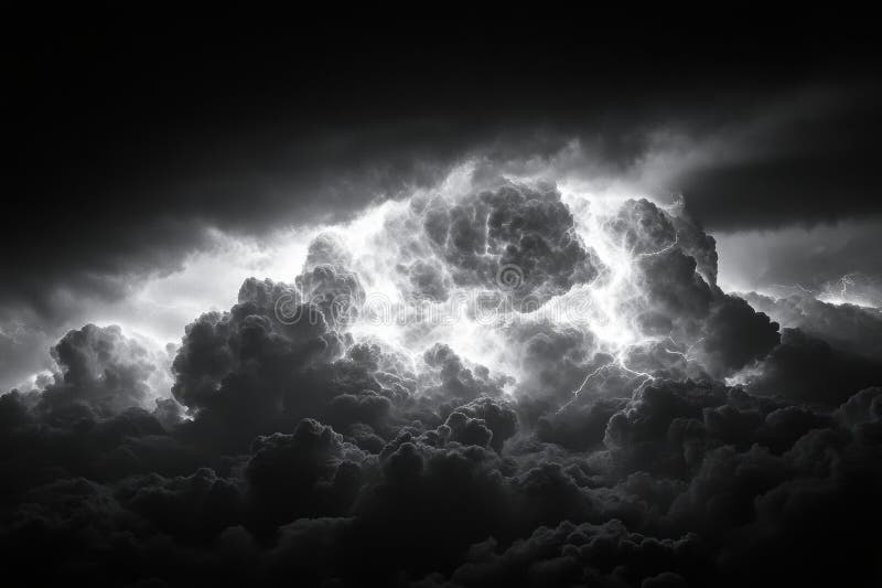 Extreme Weather, Dark Storm Clouds, Lightning Bolts, and Booming ...