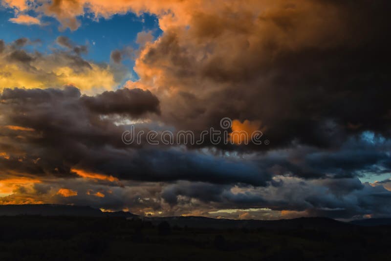 Dark Storm Clouds before Rain at Sunset. Cloud on Sunse Stock Image ...