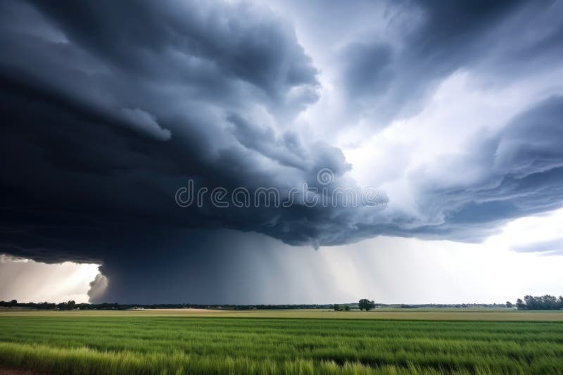 Dark Storm Clouds Rolling Away To Reveal Sunlight Stock Image - Image ...
