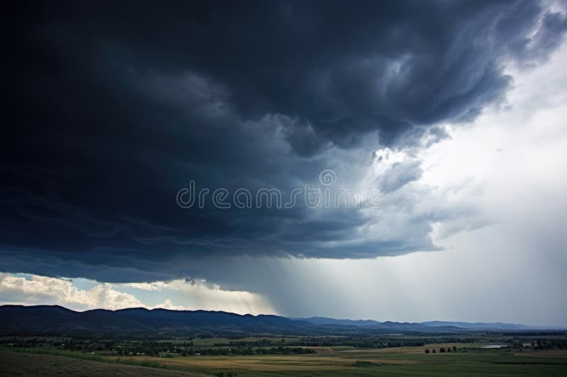 Dark Storm Clouds Rolling Away To Reveal Sunlight Stock Image - Image ...