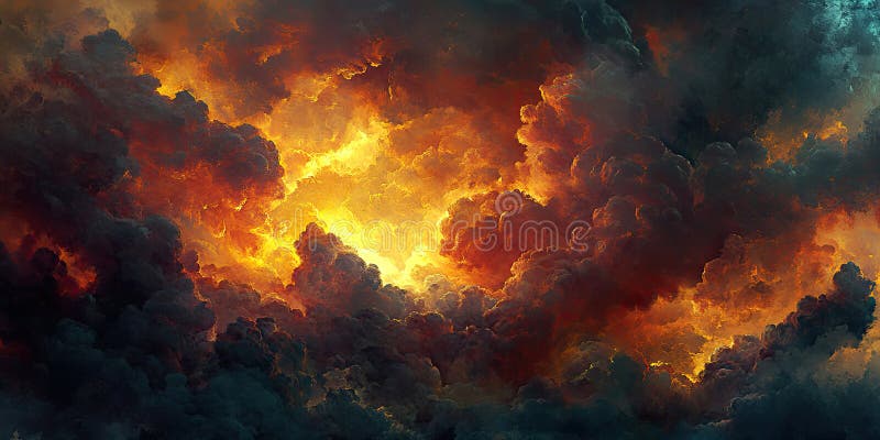 Dark Stormy Clouds with a Dramatic Cinematic Lighting Effect, Moody and ...