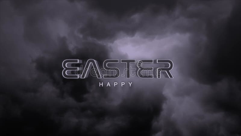 Dark and Stormy Easter Sky Happy Easter in White Letters Stock Video ...