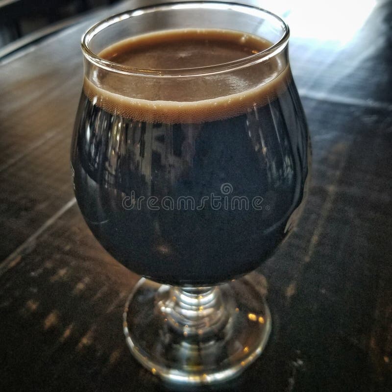 Dark Stout Beer with Coffee Colored Head Stock Image - Image of stout ...