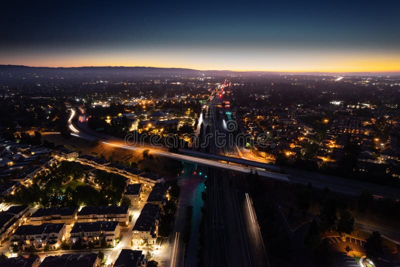 Dark Street with Buildings on the Sides Viewed from Above Stock Photo ...