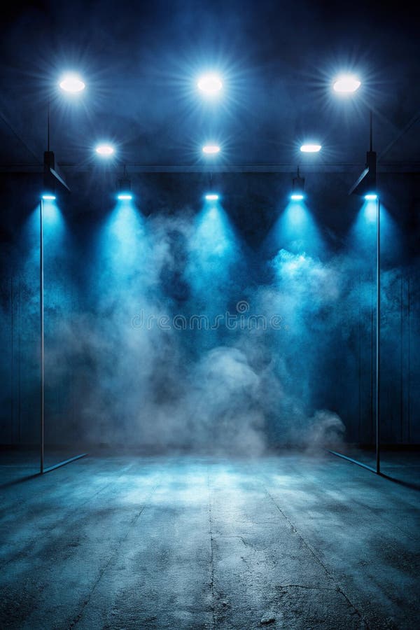 Dark Street with Neon Lights and Abstract Smoke Effect Stock ...