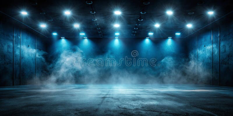 Dark Street with Neon Lights and Abstract Smoke Effect Stock ...