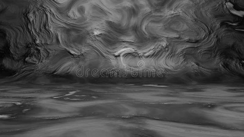 Dark Studio Background with Abstract Print. 3D Rendering Stock ...