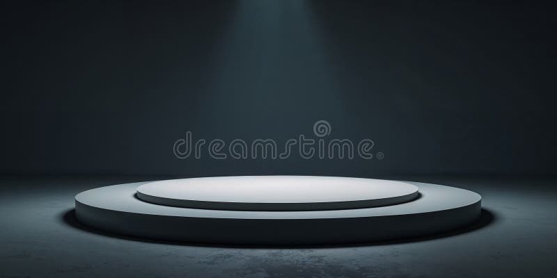 Dark Studio Background with Circular Platform and Dramatic Lighting ...