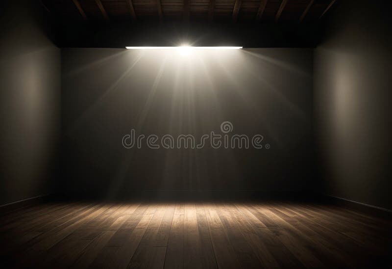 Dark Studio Background with Wooden Floor, Spotlight Stock Illustration ...