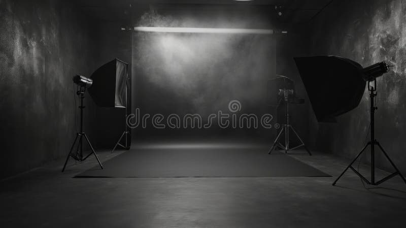 Dark Studio with Lighting stock photo. Image of night - 304978578