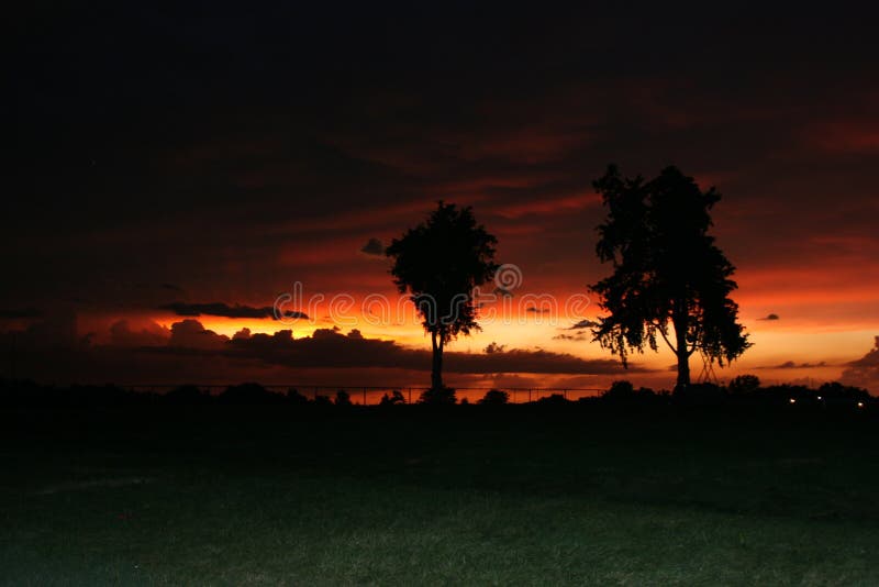 Dark Sunset stock photo. Image of trees, creepy, nature - 2789062