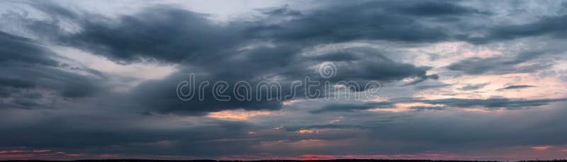 Dark Sunset with Gloomy Clouds Stock Photo - Image of raspberries, rays ...