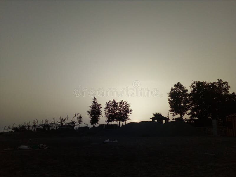 Dark sunset stock photo. Image of trees, dark, sunset - 99355830