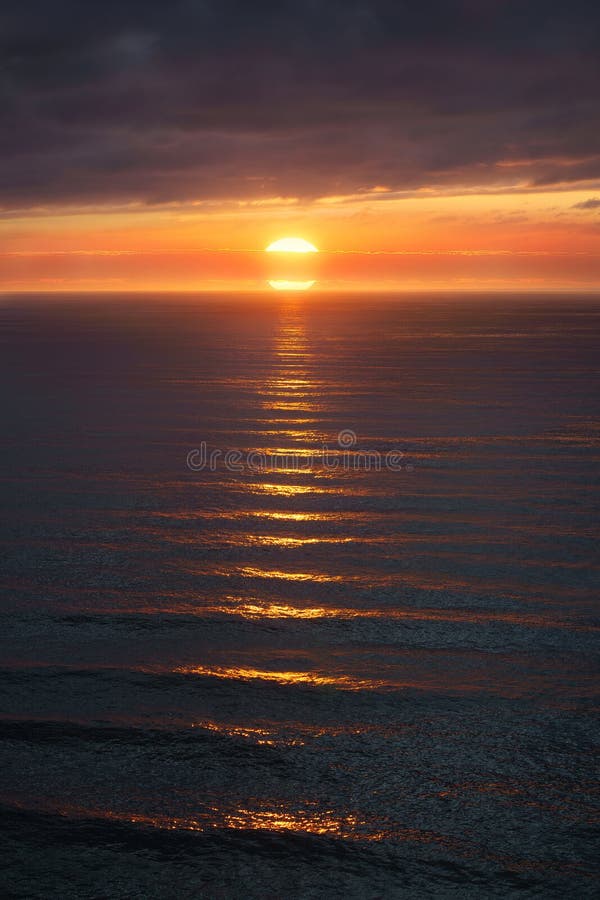 Sunset on the Sea with Beautiful Waves and Ripples Stock Photo - Image ...