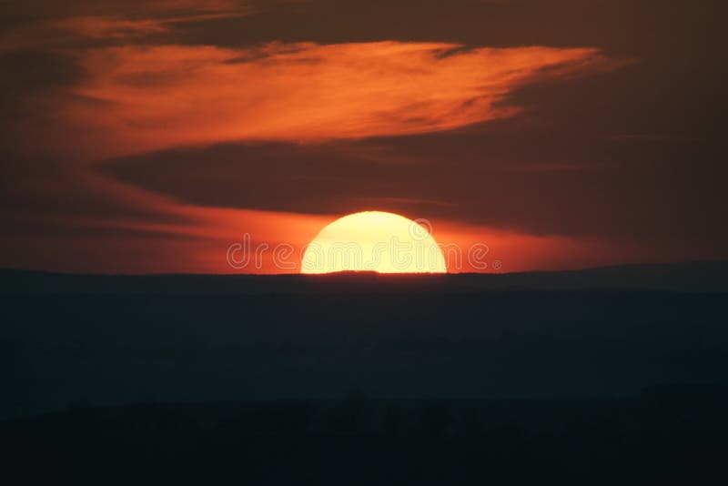 Dark Sunset view stock image. Image of dark, orange - 235964275