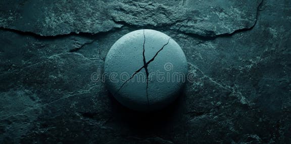 A Dark Surface Provides the Backdrop for a Round Stone Slab with a ...