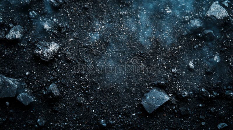 Dark Surface Texture with Rocks and Smoke Stock Illustration ...