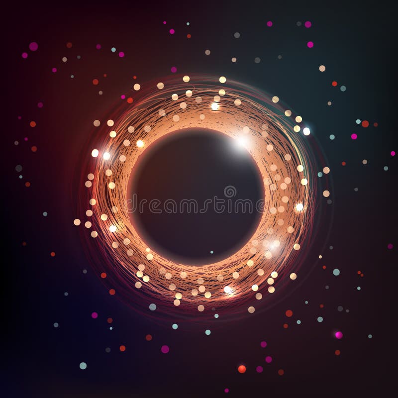 Dark Swirl Space Illustration with Particles and Stars Stock Vector ...