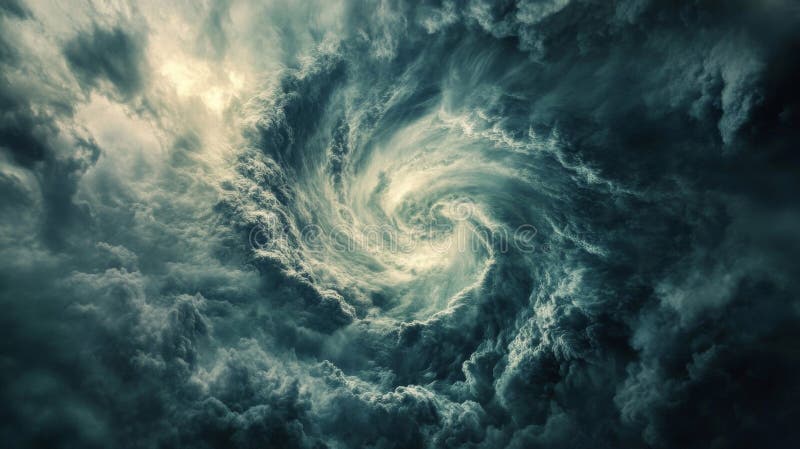 Dark Swirling Clouds Dramatic Vortex Sky Stock Illustration ...