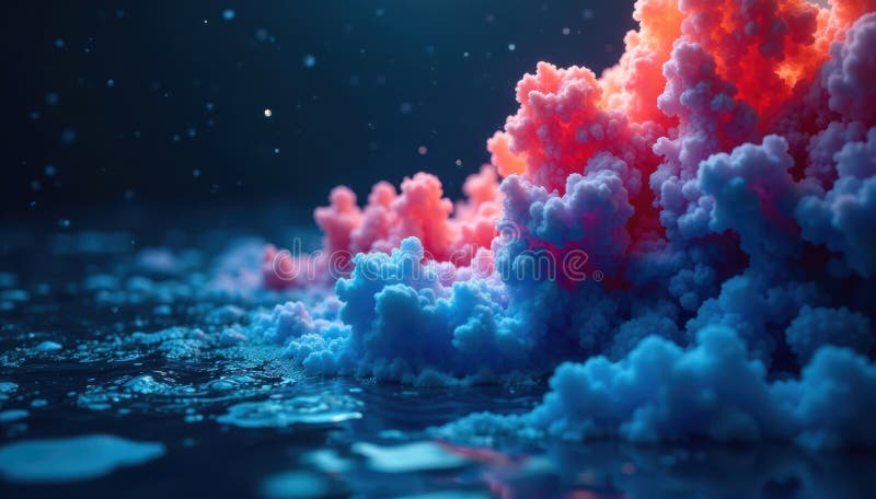 Dark Swirling Ink-like Clouds Submerged in Deep Water Surreal Depth ...