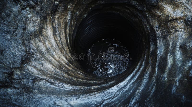 Dark Swirling Vortex of Water in a Deep Hole Stock Illustration ...
