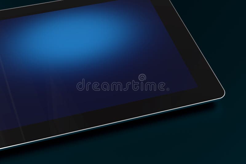Dark Tablet Closeup stock illustration. Illustration of render - 25954859