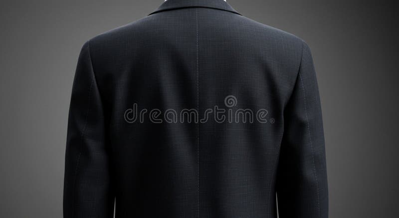 Dark Tailored Suit Jacket Seen from the Back, Featuring a Subtle ...