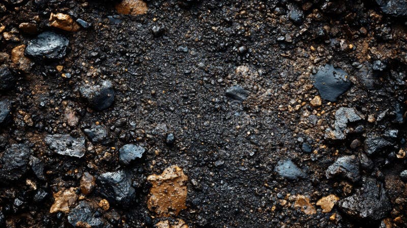 Dark Tar Surface with Embedded Rocks and Pebbles Stock Illustration ...