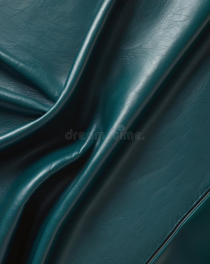 Dark Teal Leather Texture with Deep Creases and Subtle Shadows for ...