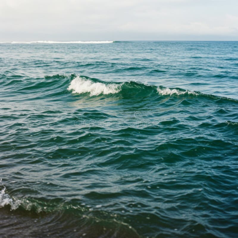 Dark Teal Ocean Waves on a Calm Day Stock Illustration - Illustration ...