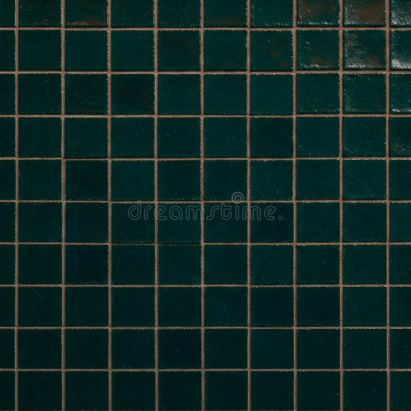 Dark Teal Square Tiles Arranged in a Regular Grid with Thin Grout Lines ...