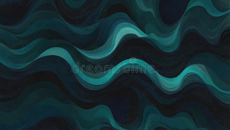 Dark Teal Wave Abstract stock illustration. Illustration of generated ...