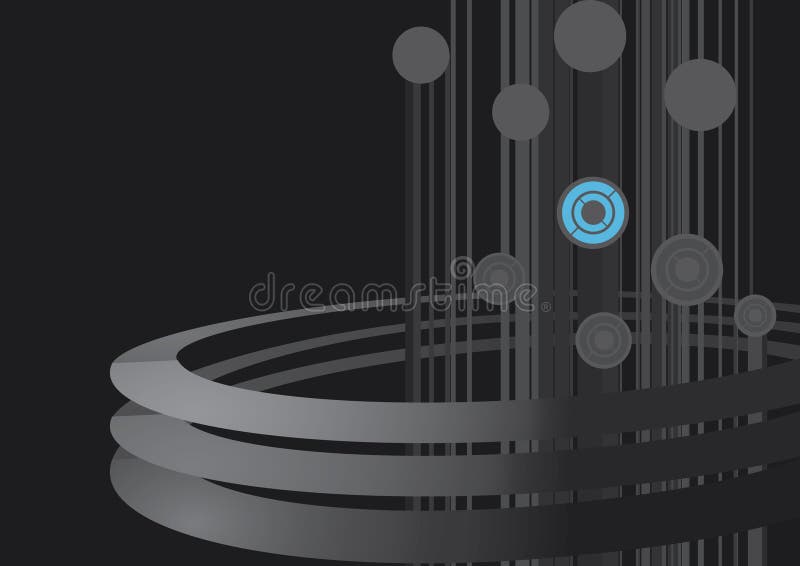Dark Technical Design Rings Stock Vector - Illustration of pattern ...