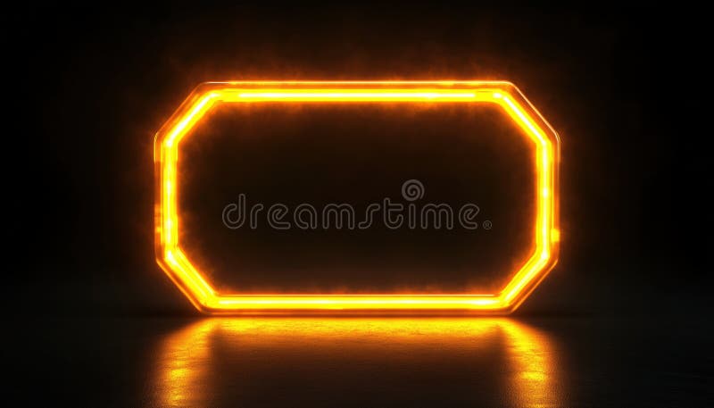 Dark Techno Backdrop with Neon Rounded Parallelogram Frame and ...