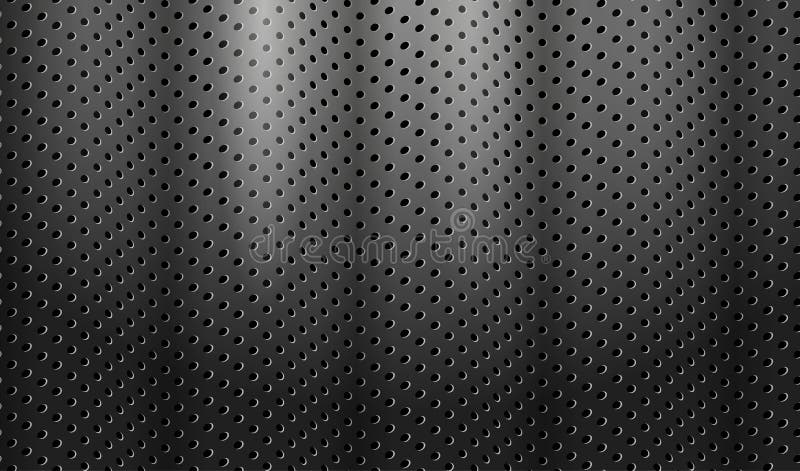 Dark Technology Background. Black Perforated Metal With Waves Texture ...