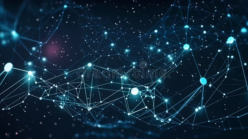 Technology Background with Connected Dots. Data Science, Particles ...