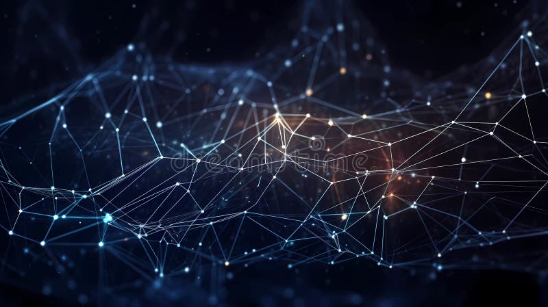 Technology Background with Connected Dots. Data Science, Particles ...