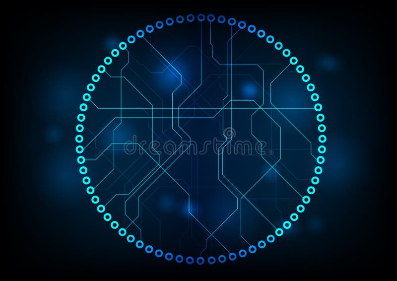 Dark Technology Circuit Board Vector Design Stock Vector - Illustration ...