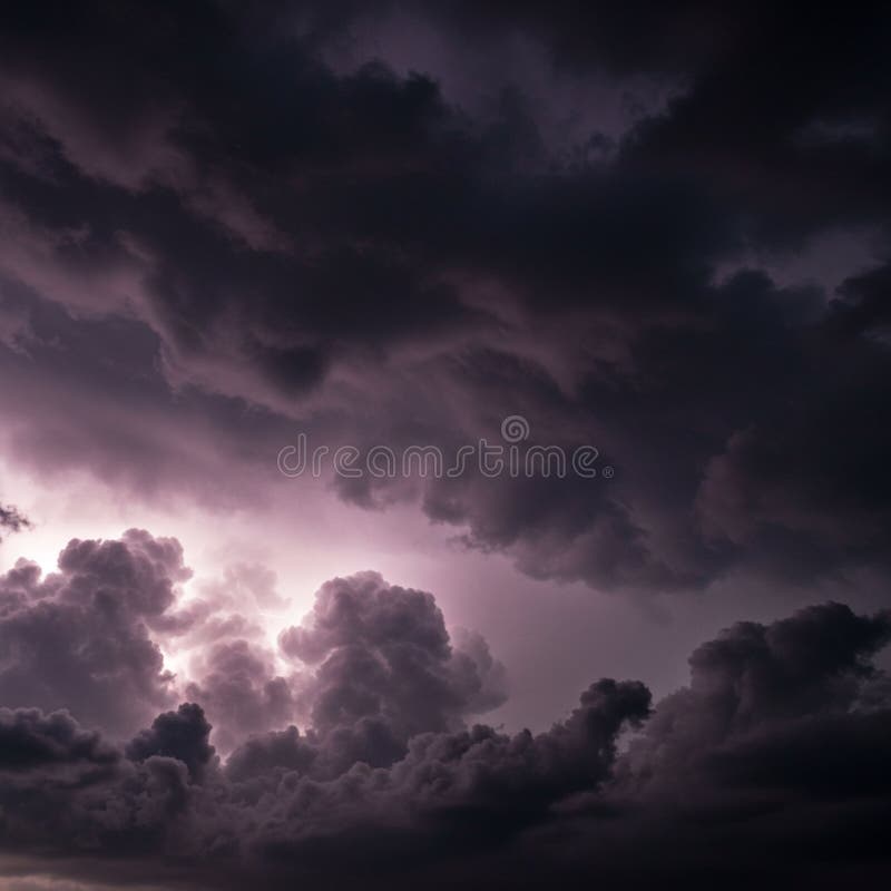 Dark, Tempestuous Clouds Fill the Sky, with a Dramatic Interplay of ...